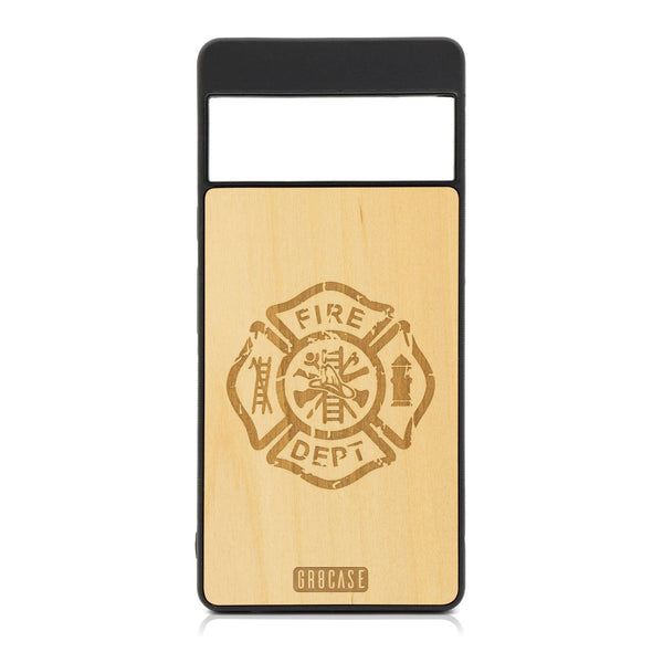 Fire Department Design Wood Case For Google Pixel 7 Pro